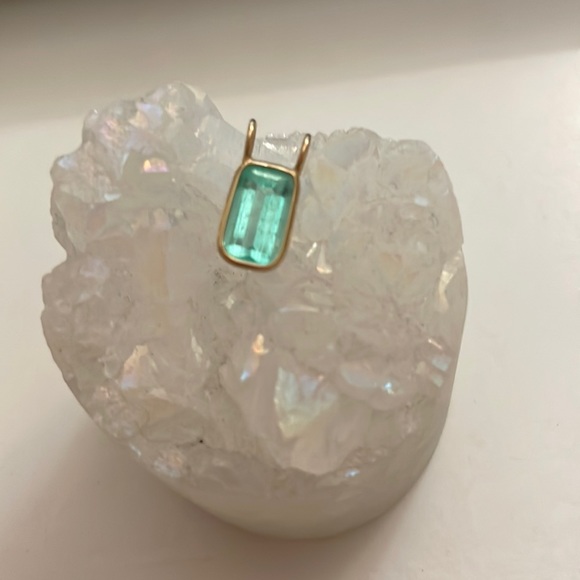 CRD | Jewelry | Emerald Pendant Wire Wrapped In 4k Yellow Gold | Poshmark